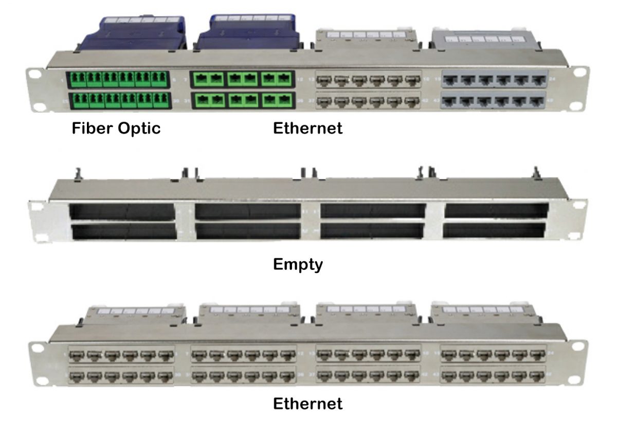 1U Black 8-Slot ezi-Panel (For Copper & Fiber) | JPCPT