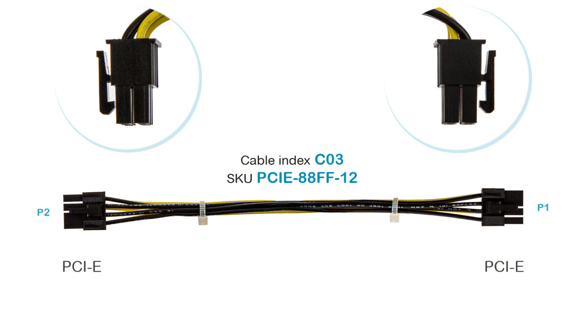 GPU Standard Power CablesEPS Female / PCI-E Male / Female to PCI-E Male ...